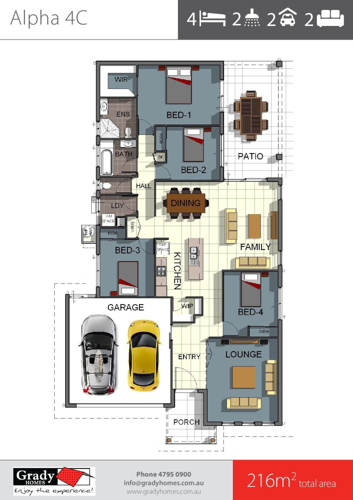 Grady Homes Floor Plan Range - 3 Bedroom & 4 Bedroom Floor Plans