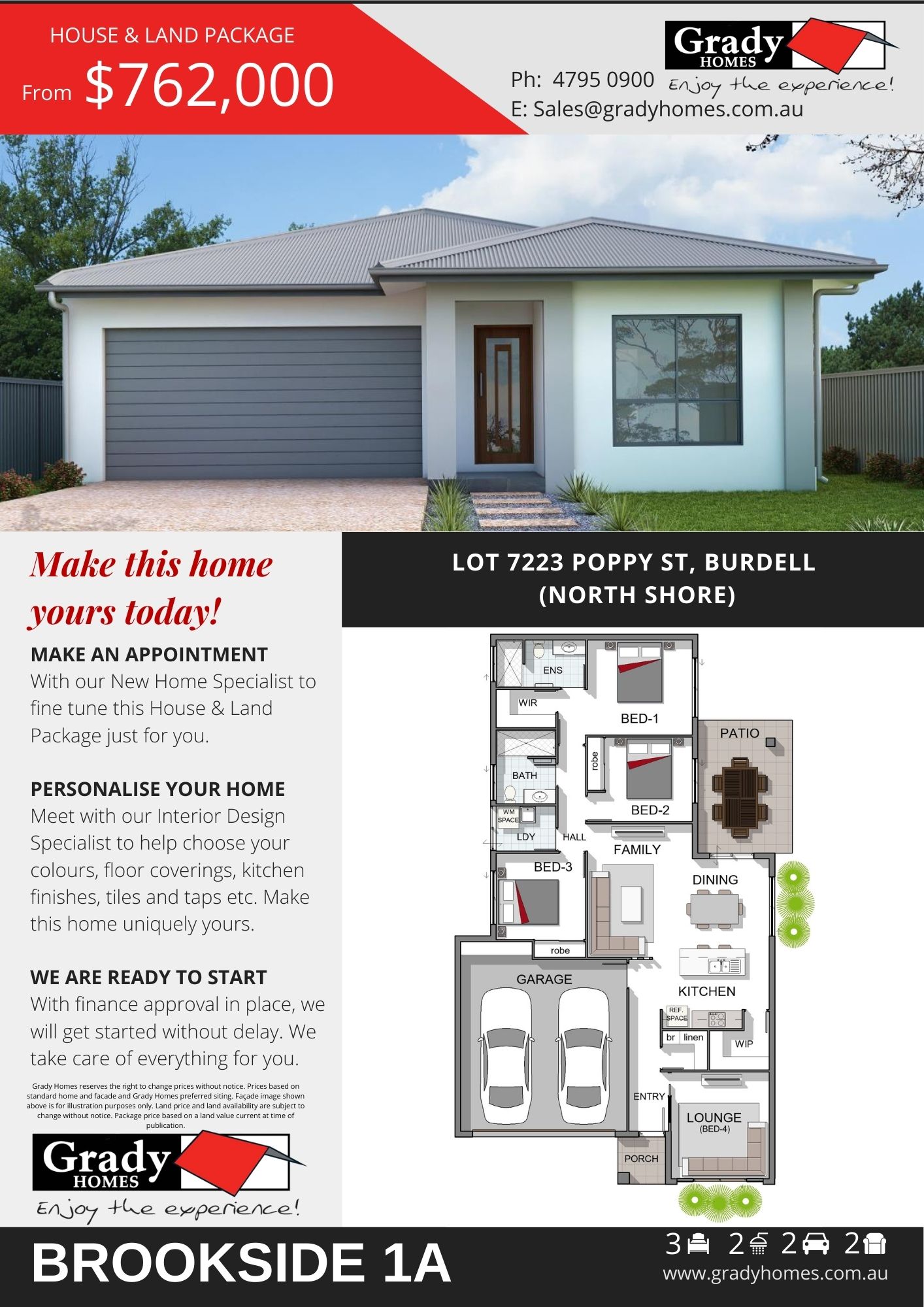Brookside 1a, Lot 7223 Poppy St, Burdell (North Shore) · Grady Homes
